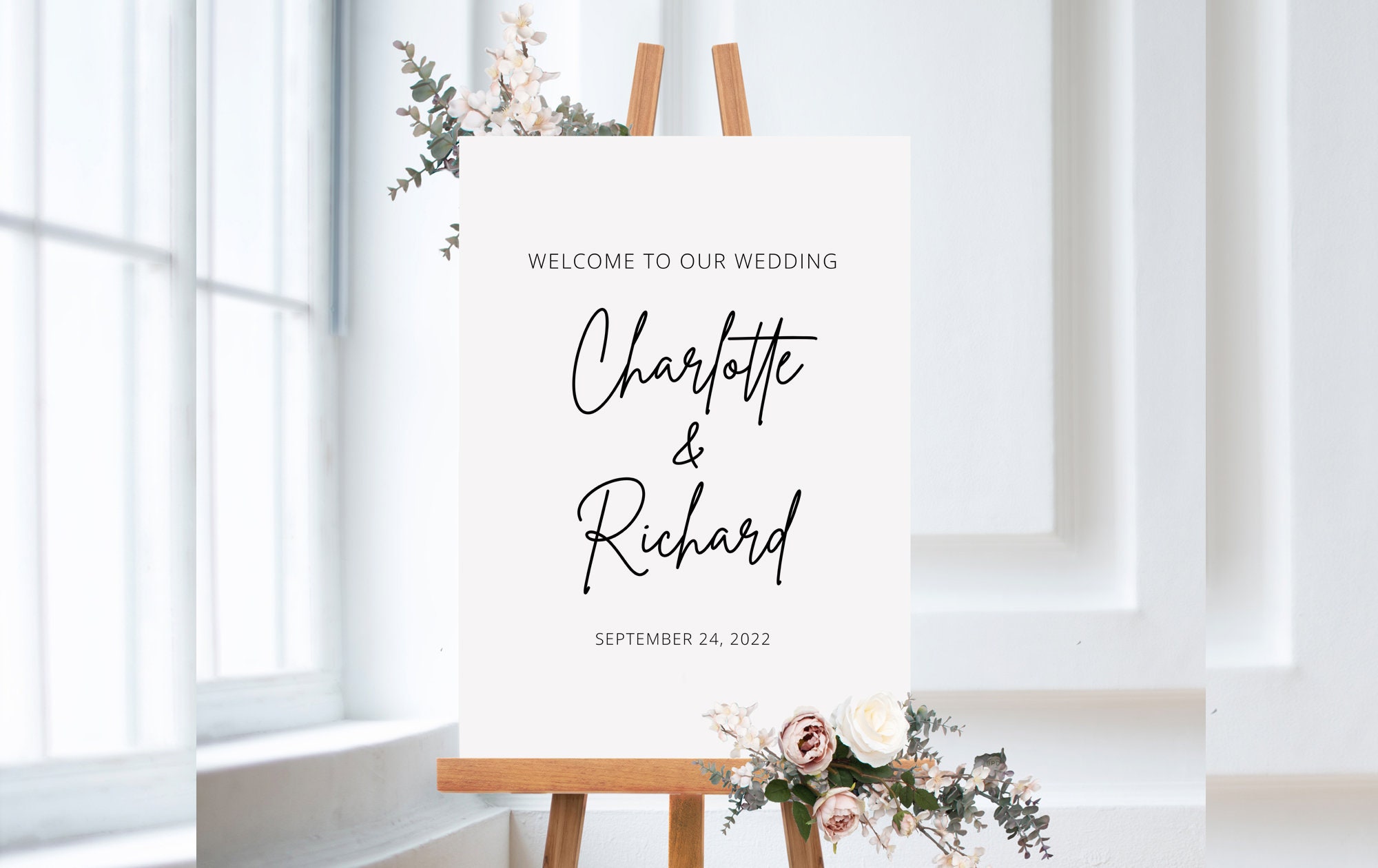 Script Wedding Welcome Sign Template Calligraphy Welcome - Etsy