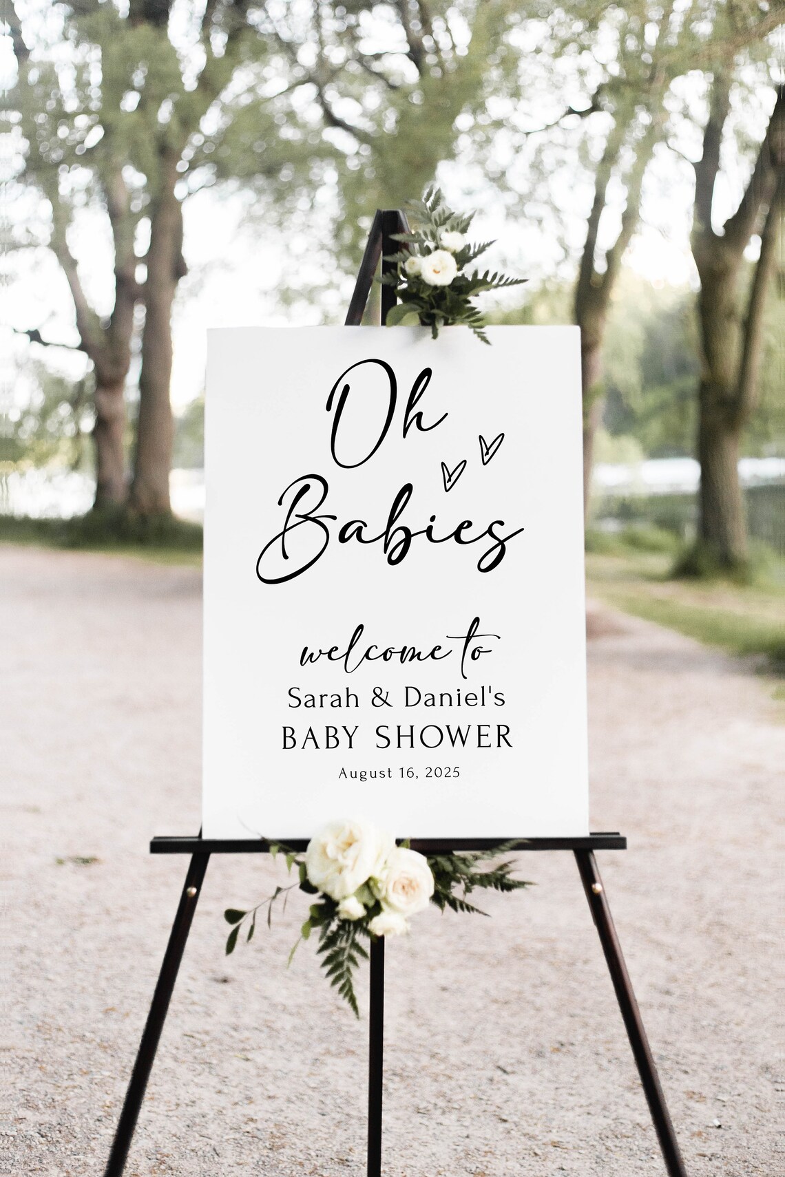 Twins Baby Shower Welcome Sign Oh Babies Welcome Sign Minimalist Baby ...