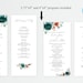Teal and Orange Wedding Program Template, Teal Orange Program ...