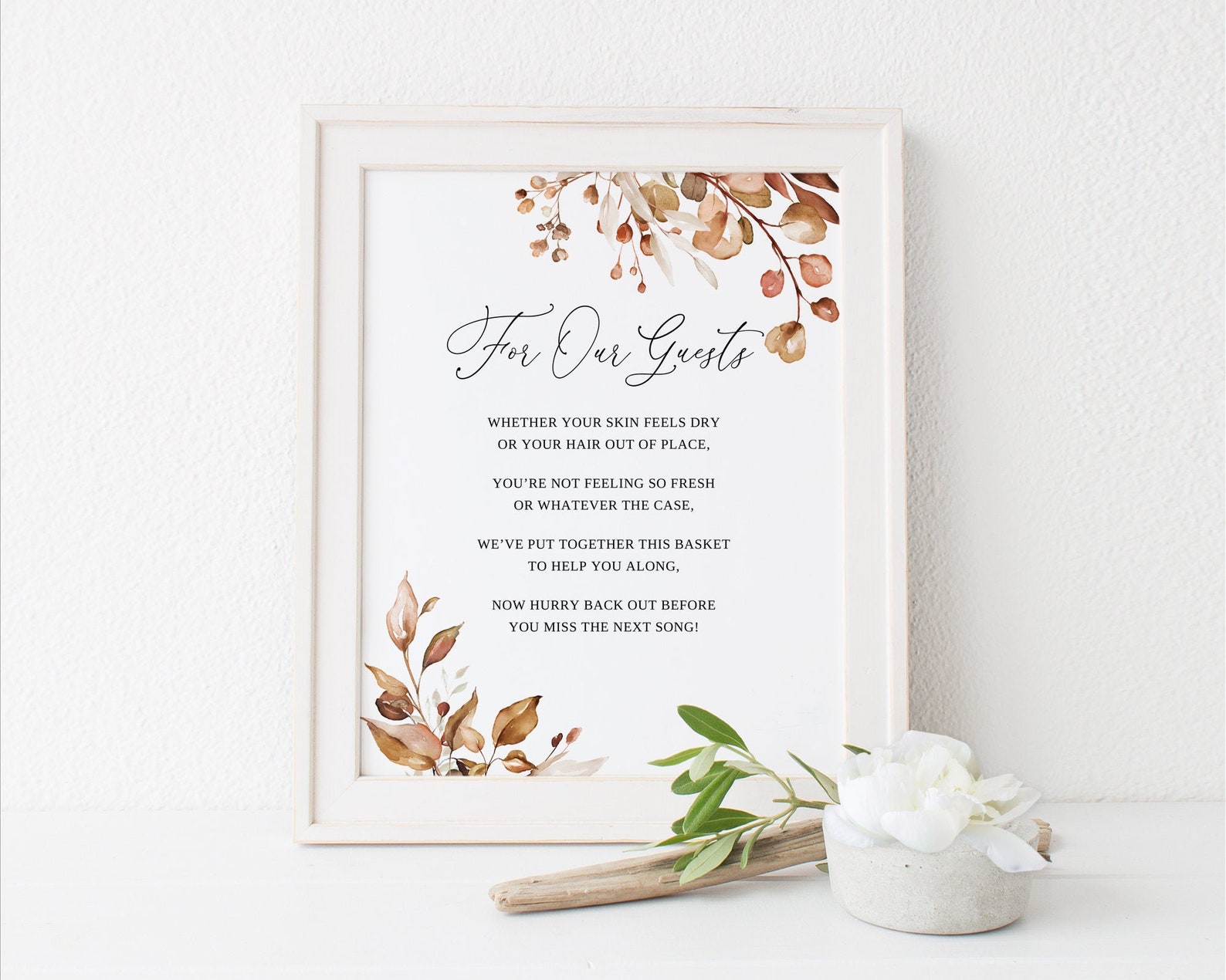 Fall Wedding Bathroom Sign Wedding Bathroom Basket Sign Fall | Etsy