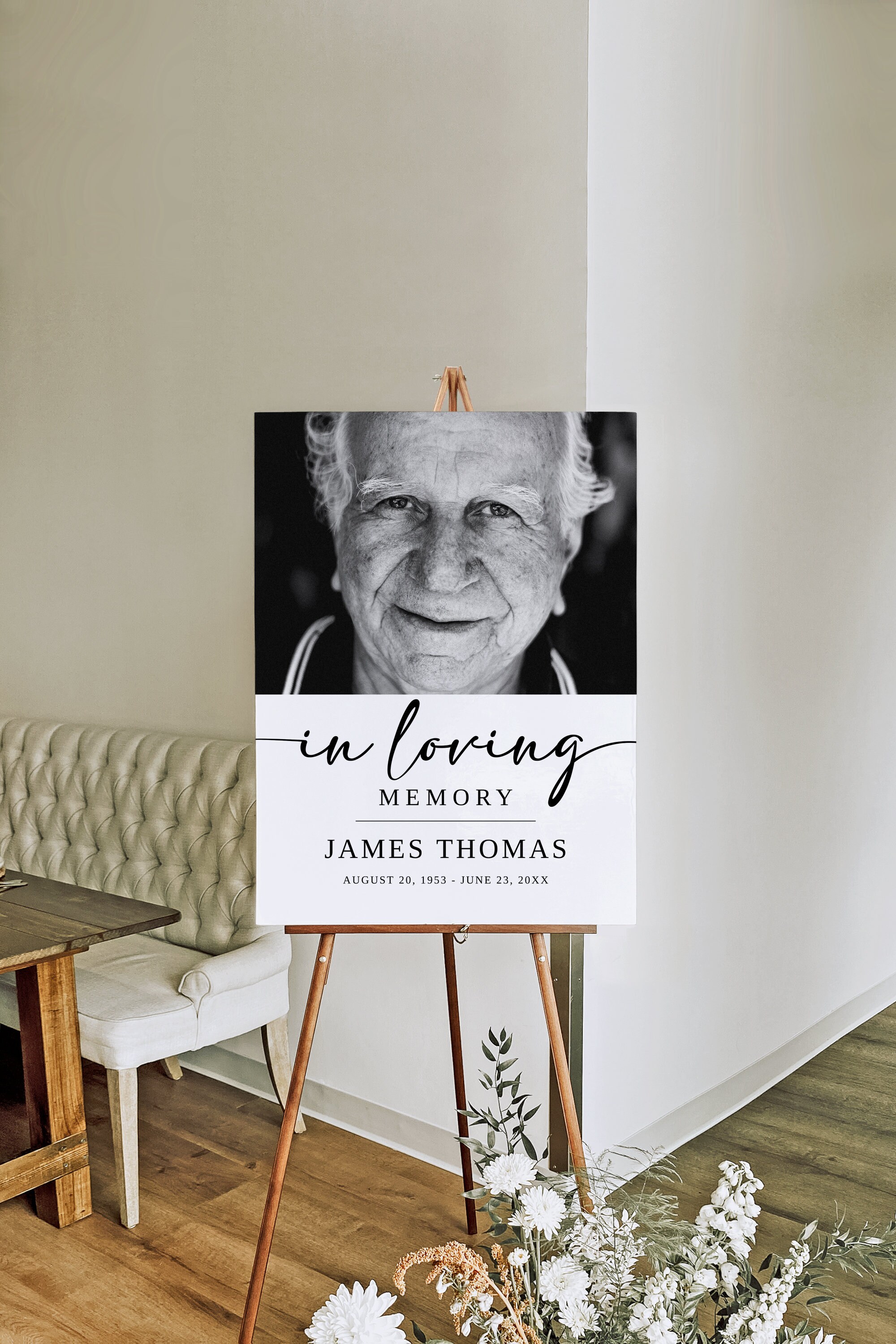 In Loving Memory Sign, Editable Funeral Welcome Sign, Celebration of ...
