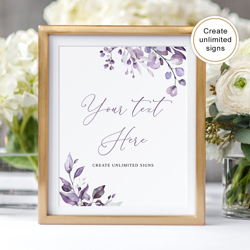 Purple Wedding Sign - Etsy