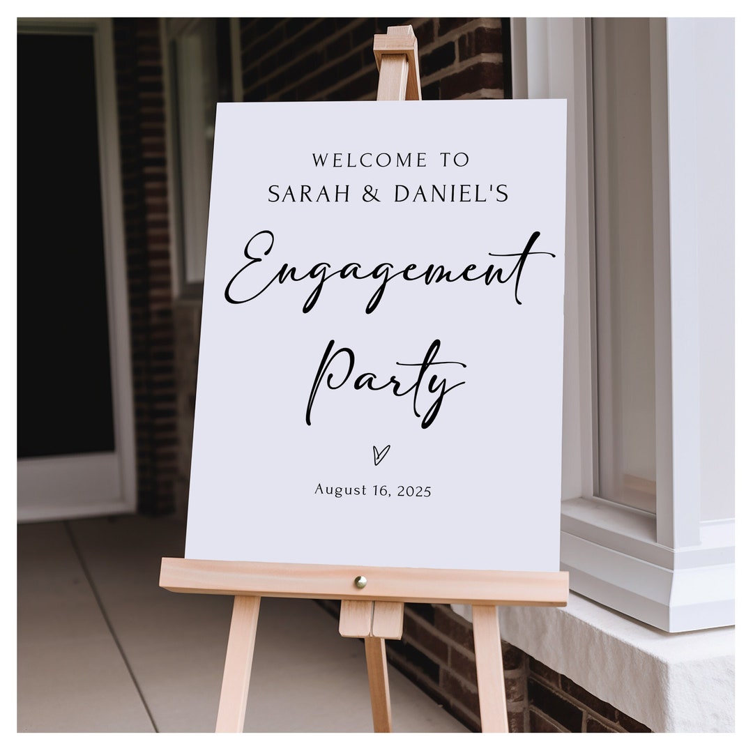 Minimalist Engagement Welcome Sign, Large Engagement Party Welcome Sign ...