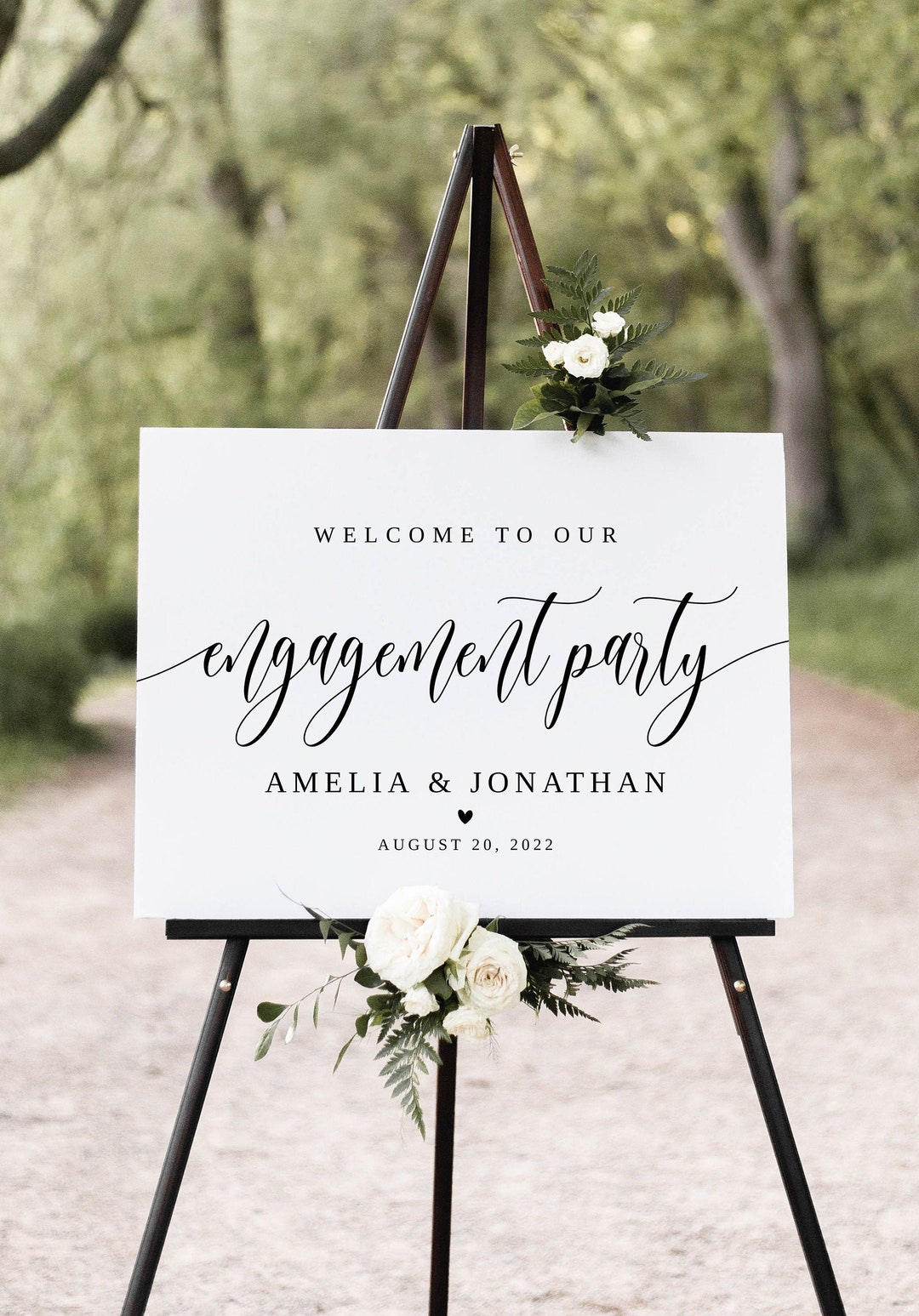 Engagement Party Sign, Engagement Welcome Sign, Calligraphy Welcome ...