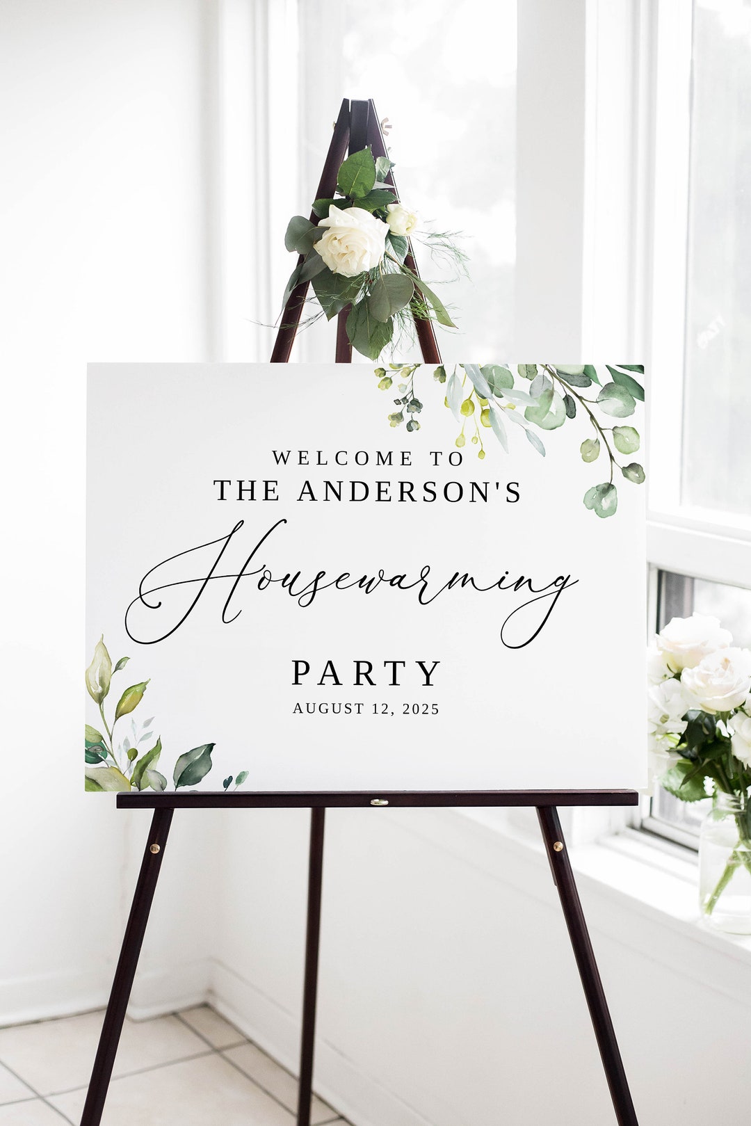 Greenery Housewarming Party Welcome Sign, Housewarming Welcome Sign ...