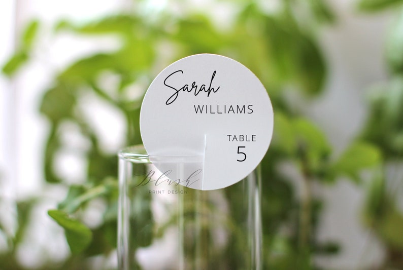 Champagne Place Cards Round Place Card Template Circle - Etsy