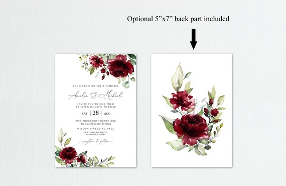 Dark Red Wedding Invitations
