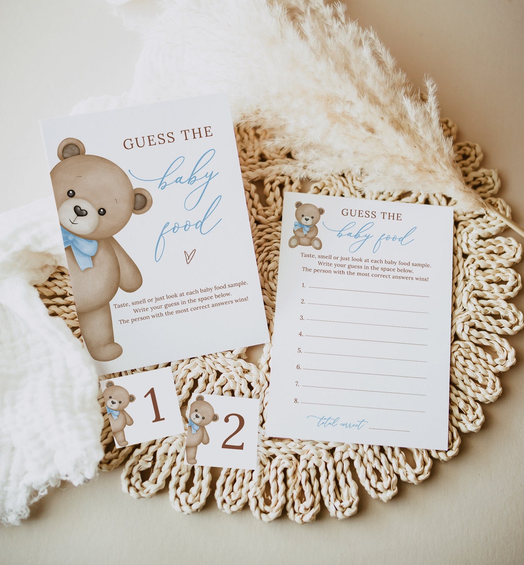Guess the Baby Food Game, Teddy Bear Baby Shower Game, Name That Baby ...