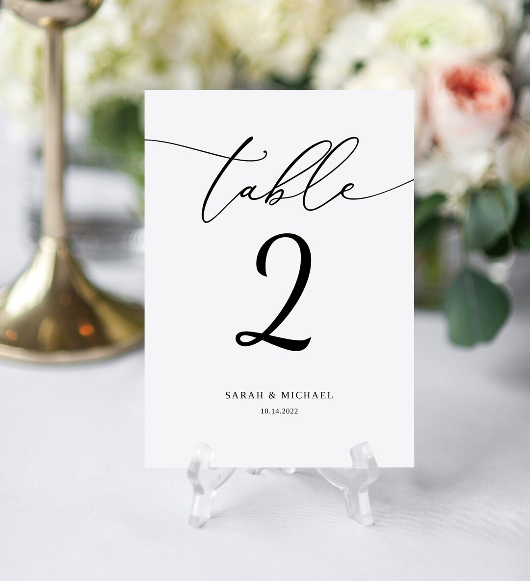 Modern Wedding Table Numbers, Table Number Template, Wedding Reception ...