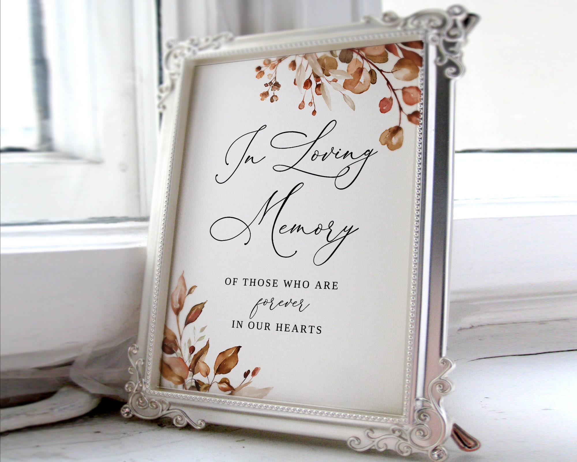 Fall Wedding in Loving Memory Sign, Autumn Memorial Wedding Sign, in ...