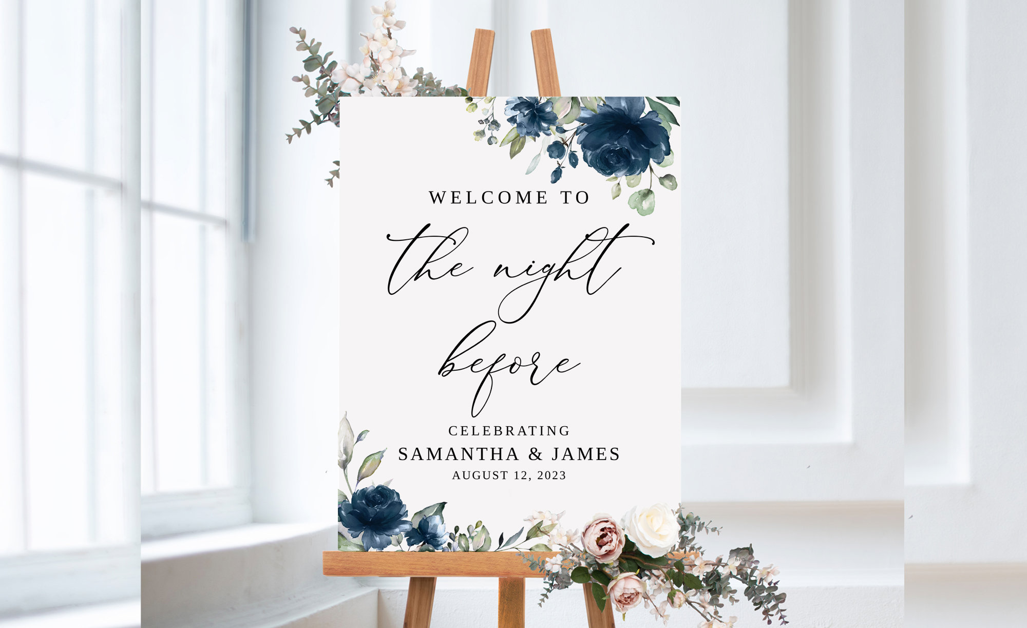 The Night Before Welcome Sign Navy Rehearsal Welcome Sign - Etsy