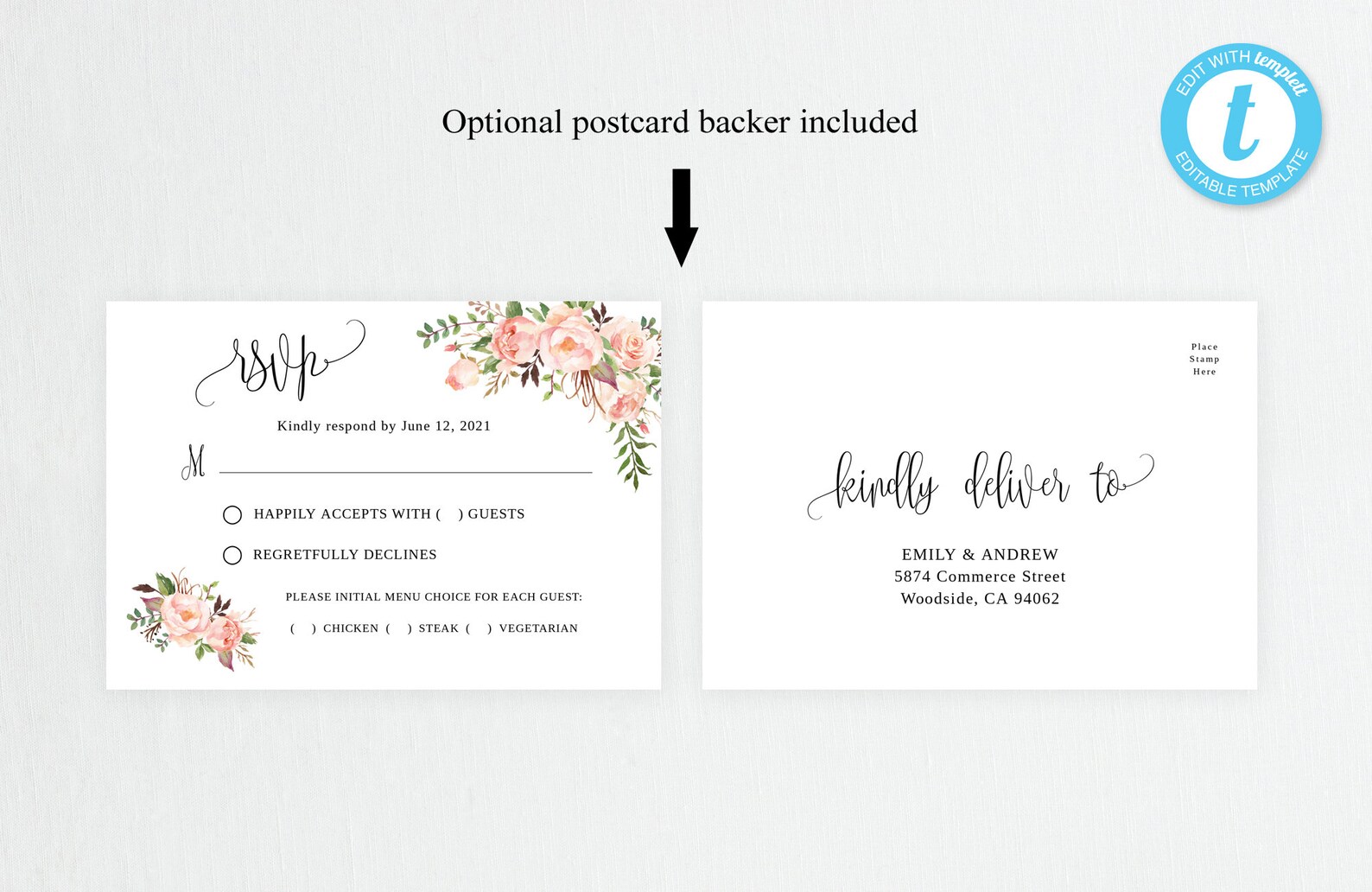 Blush Pink Wedding Invitation Suite Blush Wedding Invitation - Etsy