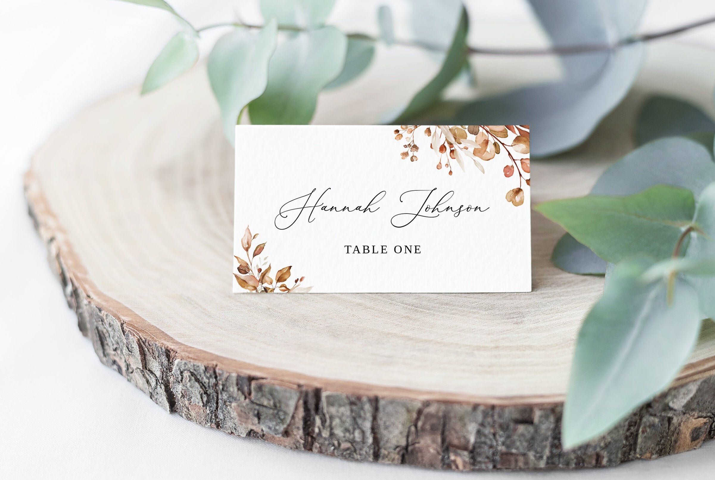 Fall Wedding Place Card Autumn Place Card Template Seating | Etsy