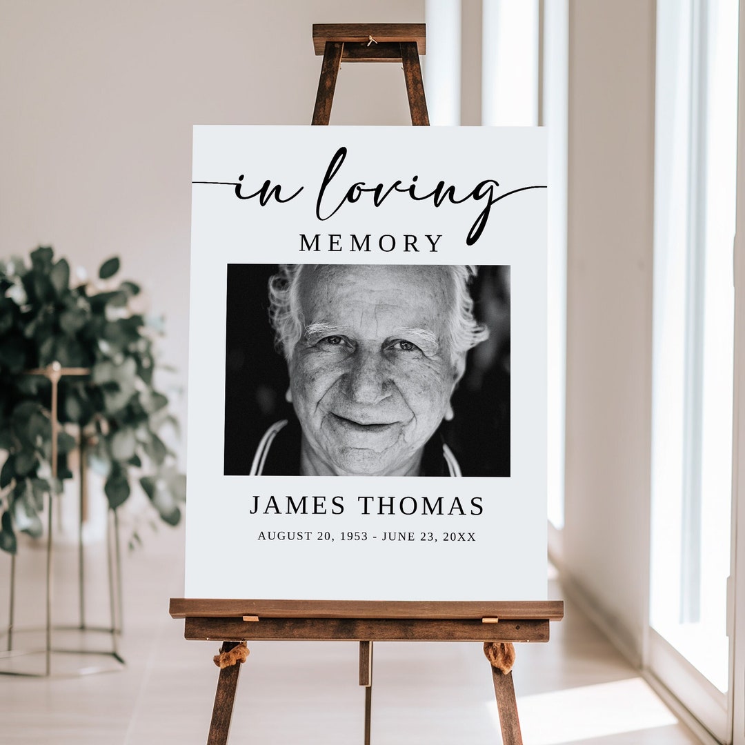 Editable Funeral Welcome Sign, in Loving Memory Celebration of Life ...