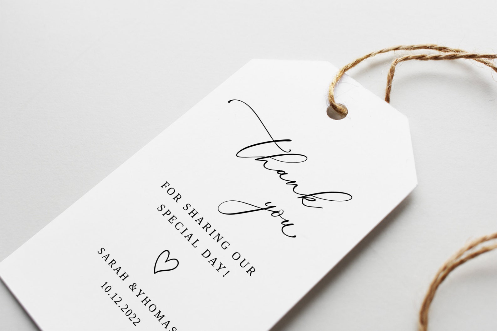 Modern Wedding Thank You Tags, Calligraphy Wedding Favor Tags, Wedding ...