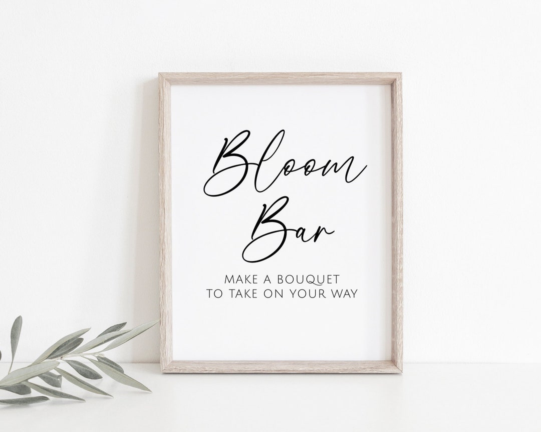 Modern Bloom Bar Sign, Editable Flower Bar Sign Sign, Minimalist Bridal ...