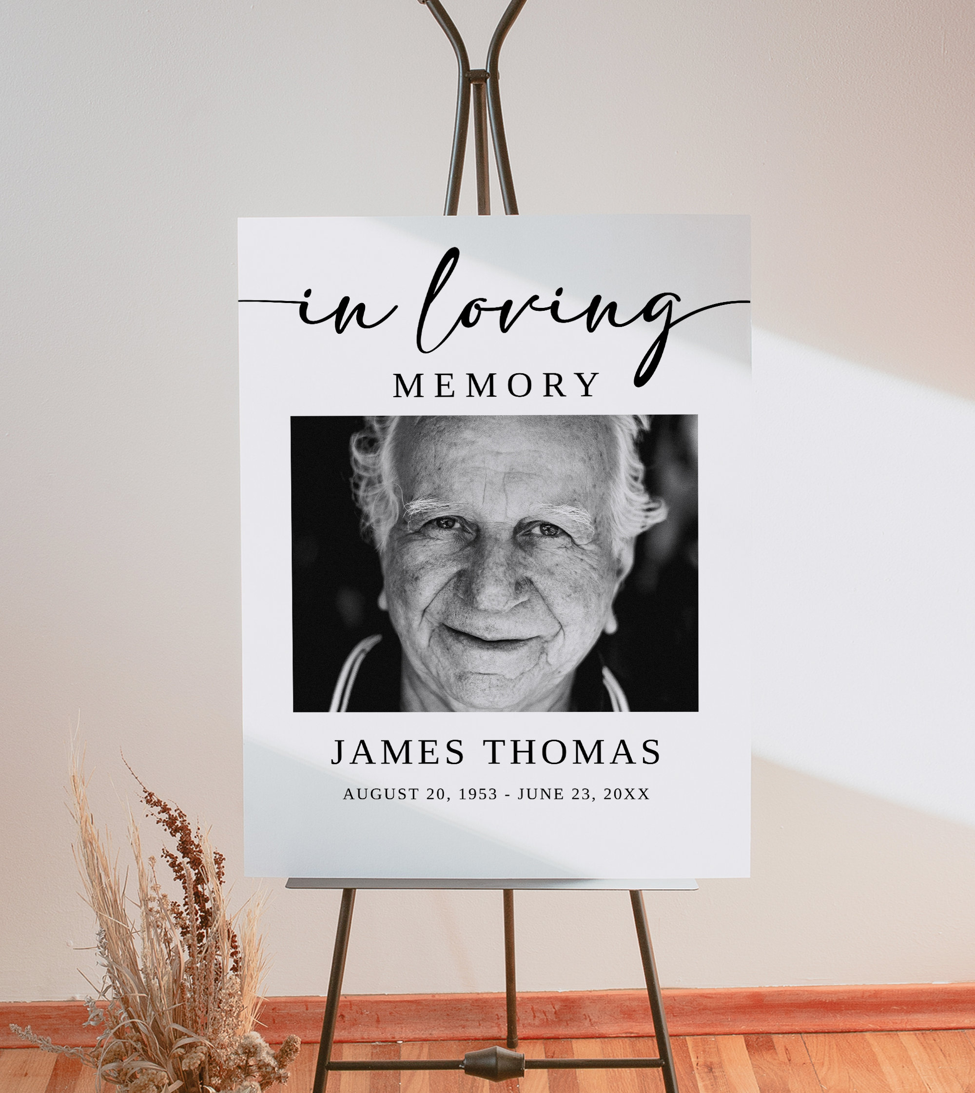 Editable Funeral Welcome Sign, in Loving Memory Celebration of Life ...