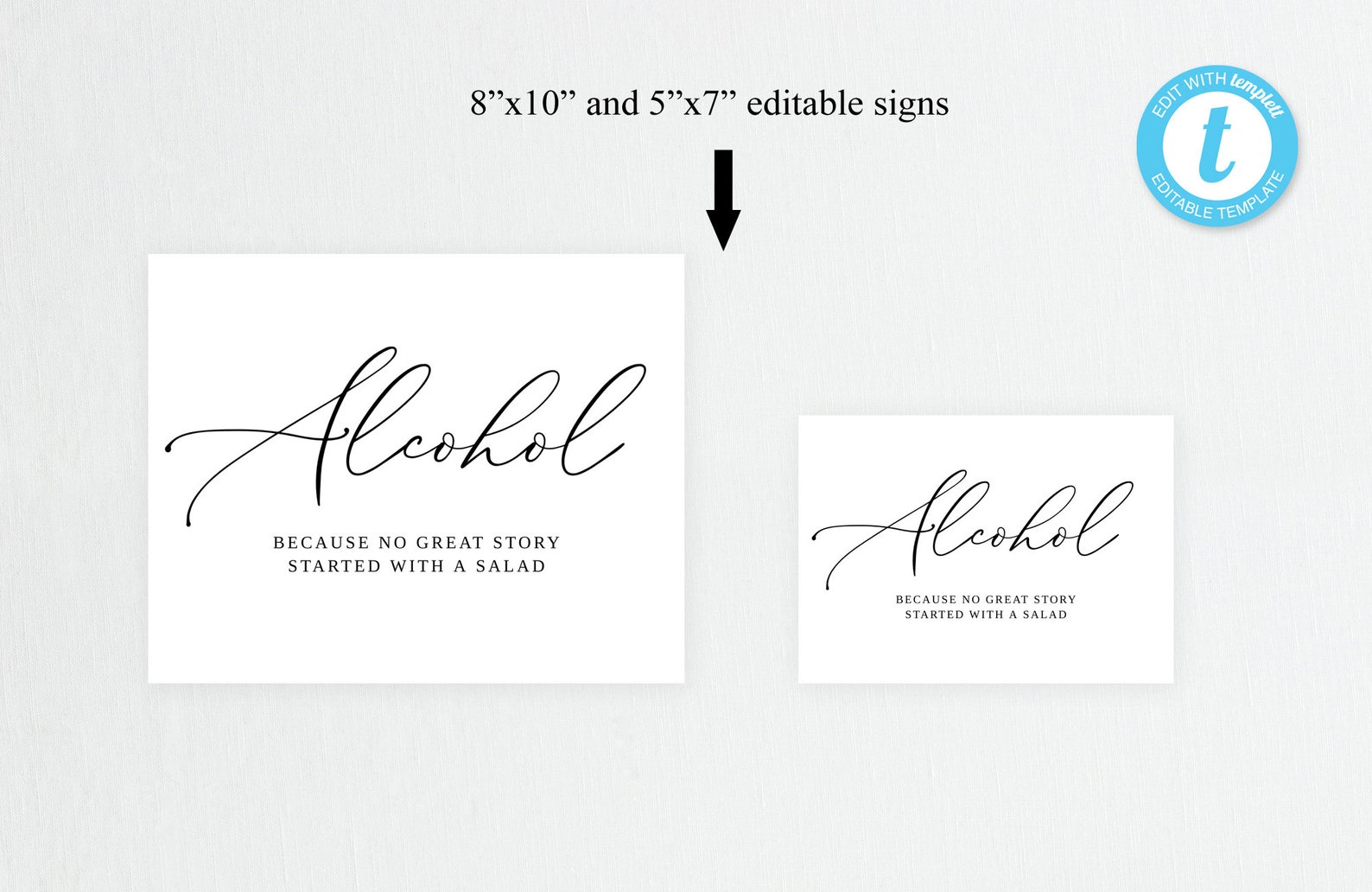 Wedding Alcohol Sign Wedding Alcohol Bar Sign Because No | Etsy