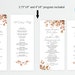 Fall Wedding Program Template, Autumn Wedding Program Printable ...