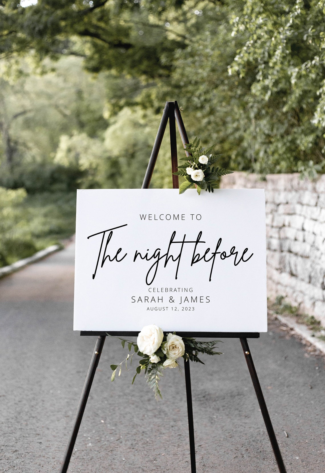 The Night Before Welcome Sign Modern Rehearsal Dinner Sign - Etsy