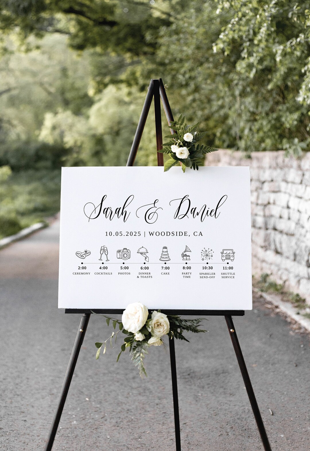 Wedding Timeline Sign, Modern Wedding Order of Events Sign, Minimalist ...