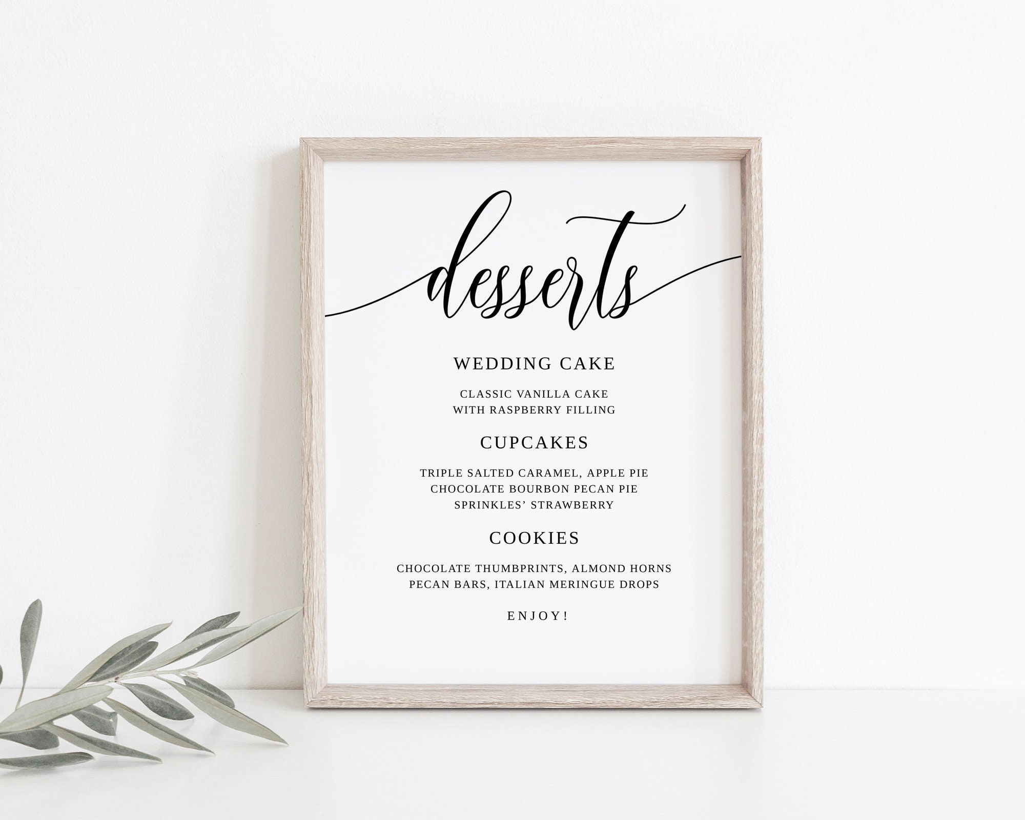 Modern Wedding Desserts Sign Dessert Bar Wedding Sign - Etsy