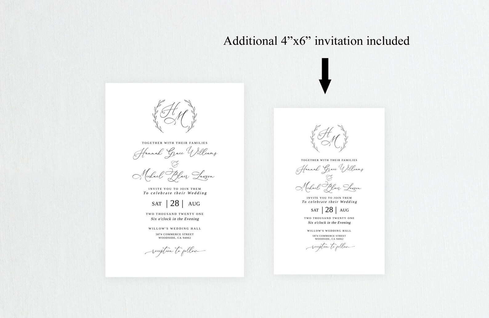 Modern Wedding Invitation Monogram Wedding Invitation - Etsy