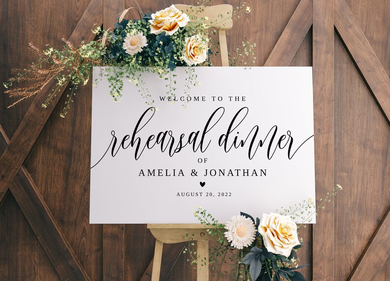 Rehearsal Dinner Sign Rehearsal Welcome Sign Rehearsal | Etsy