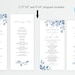 Dusty Blue Wedding Program Template, Floral Wedding Program Printable ...