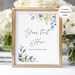 Dusty Blue and Yellow Wedding Editable Sign, Edit Yourself, Custom ...