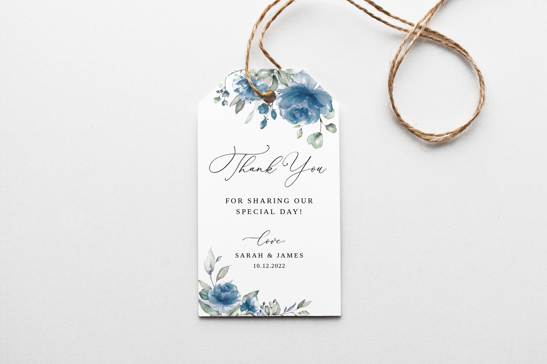 Dusty Blue Wedding Favor Tags Blue Wedding Thank You Tags | Etsy