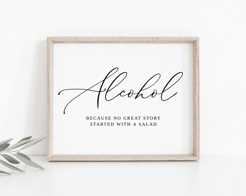 Wedding Alcohol Sign Wedding Alcohol Bar Sign Because No - Etsy