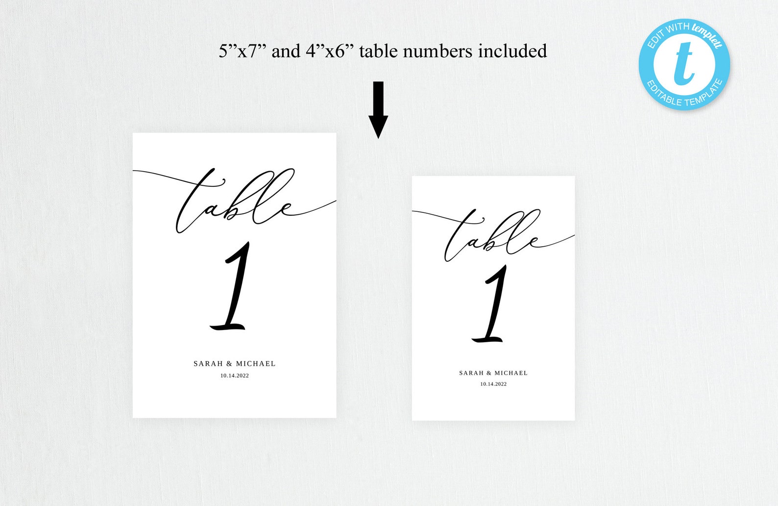 Modern Wedding Table Numbers Table Number Template Wedding - Etsy