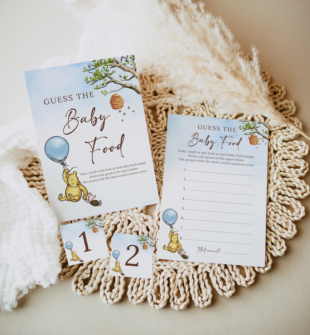 Guess the Baby Food Game, Winnie the Pooh Baby Shower Game, Name That ...