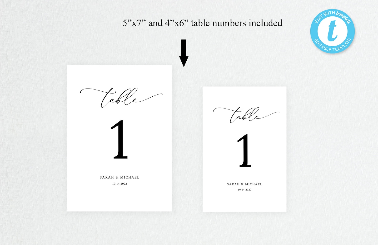 Wedding Table Numbers Table Number Template Wedding | Etsy