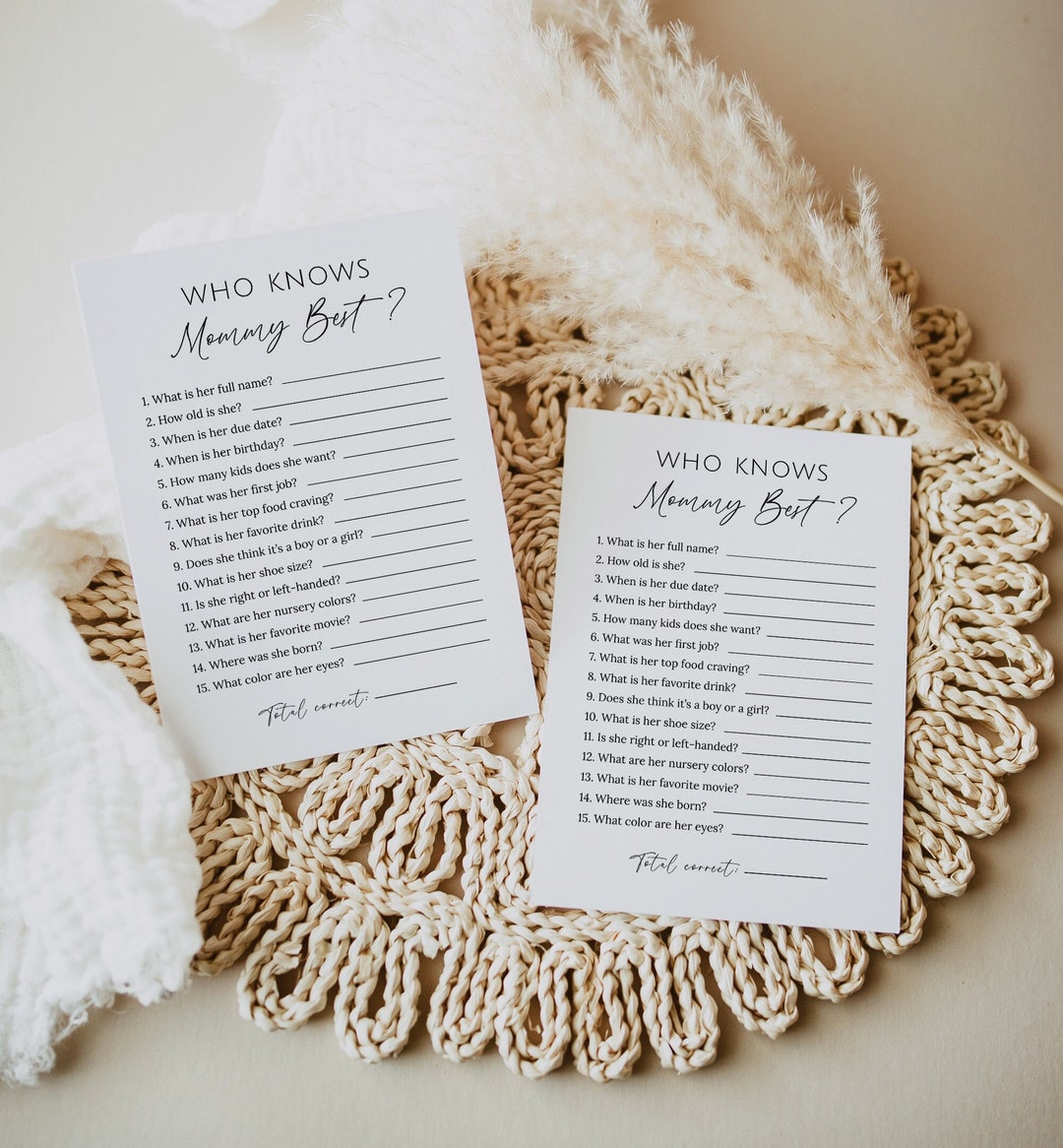 Who Knows Mommy Best Game, How Well Do You Know Mommy Game, Minimalist ...