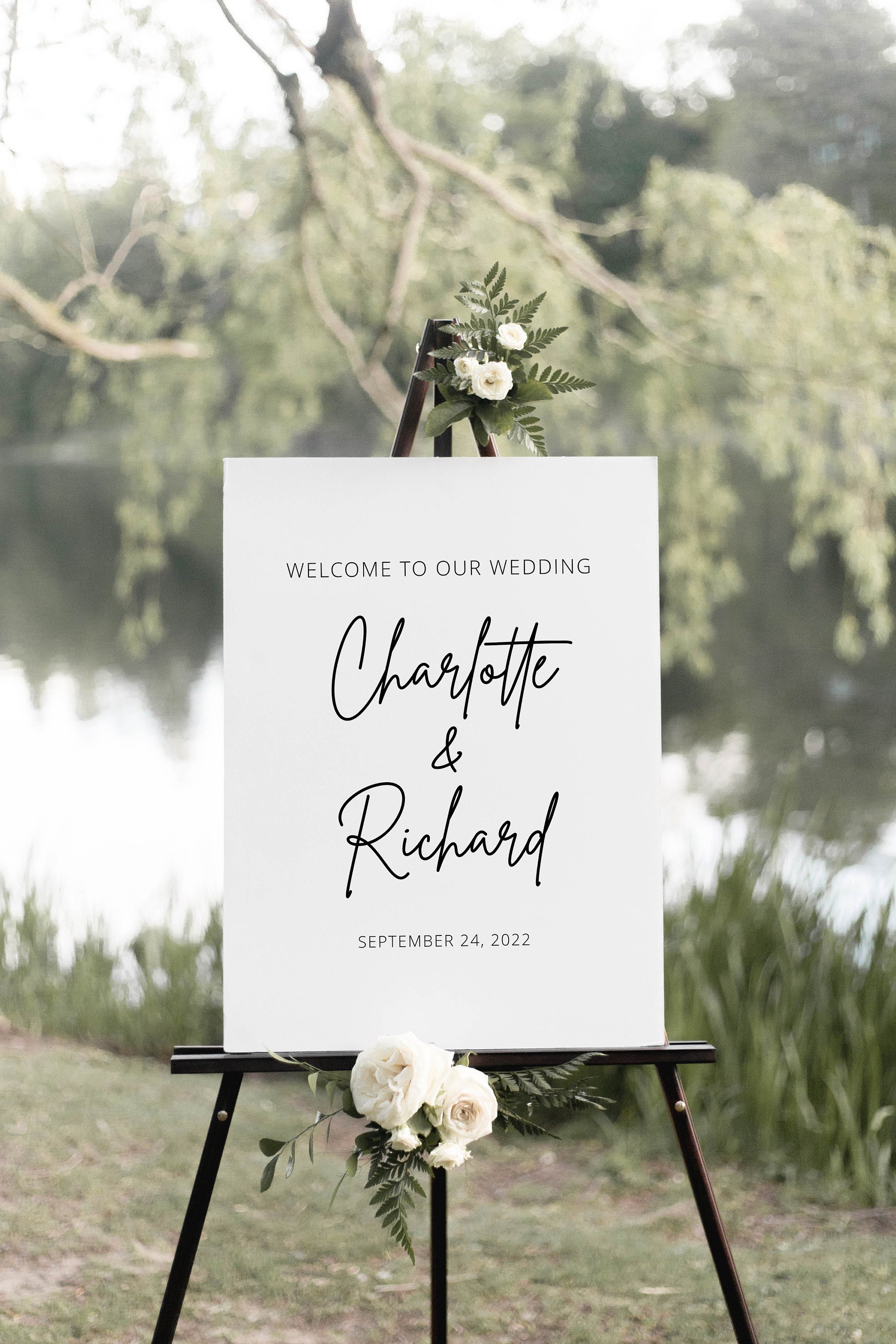 Script Wedding Welcome Sign Template, Calligraphy Welcome Sign ...
