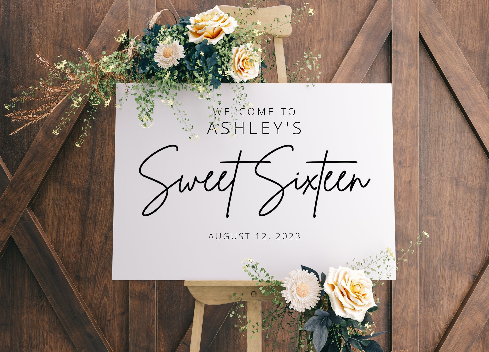 Sweet Sixteen Welcome Sign Modern Birthday Welcome Sign - Etsy