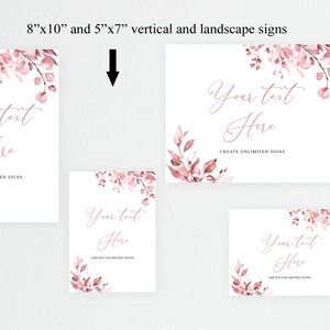 Dusty Pink Wedding Editable Sign, Edit Yourself, Custom Wedding Sign ...