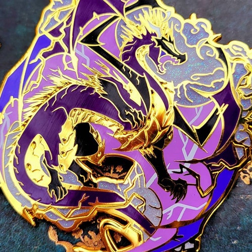 Crystal Dragon Enamel Pin - Etsy