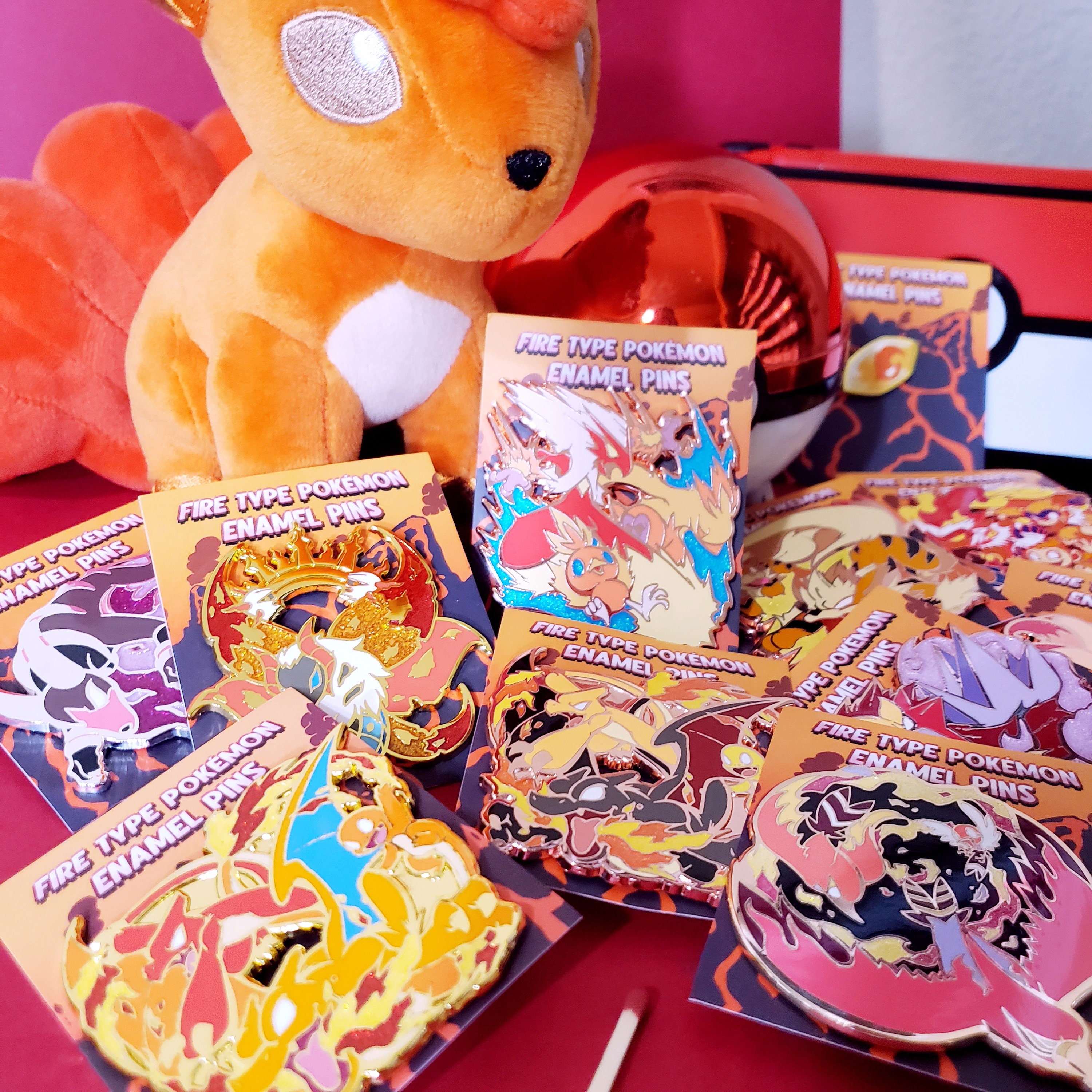 Ninetales & Vulpix Family Fire Pokémon Enamel Pin - Etsy