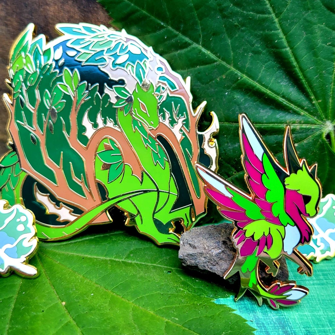 Summer Dragon Hummingbird Dragon Enamel Pin the Four Seasons - Etsy