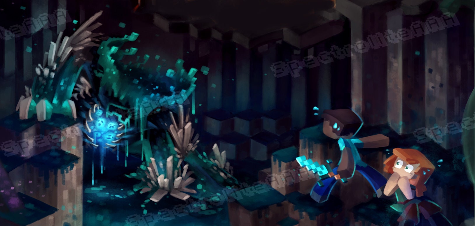 Minecraft Overworld and Underworld Poster Print Caves and - Etsy Schweiz