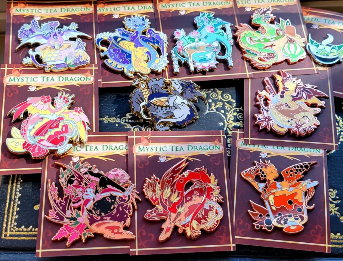 Thai Tea With Boba Dragon Enamel Pin Bubble Tea Dragon - Etsy