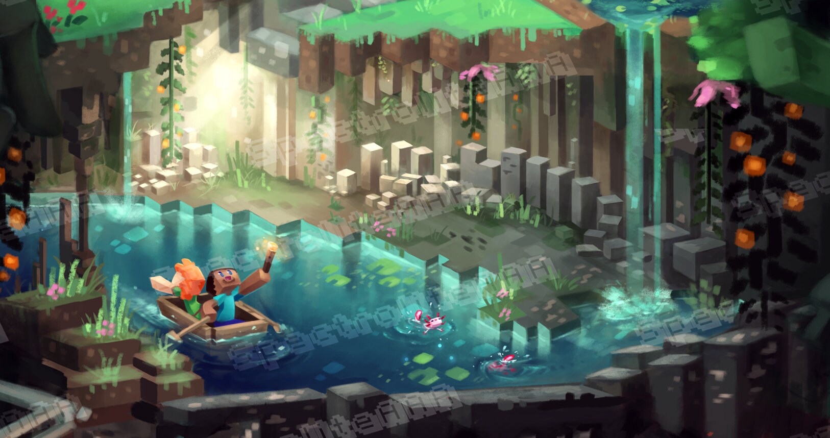 Minecraft Overworld and Underworld Poster Print Caves and - Etsy Schweiz