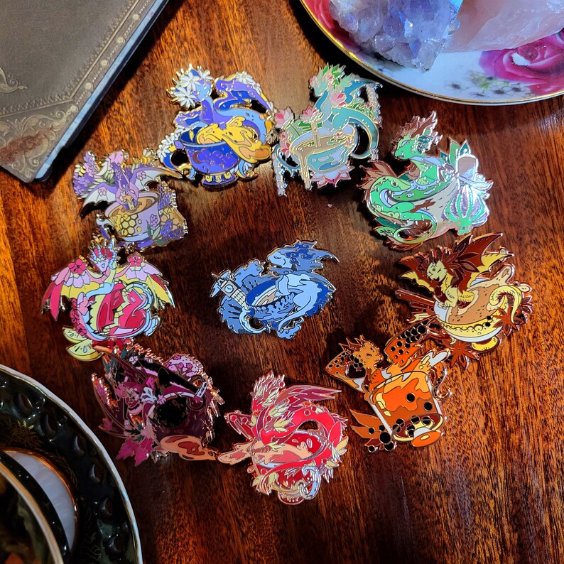 Thai Tea With Boba Dragon Enamel Pin Bubble Tea Dragon - Etsy