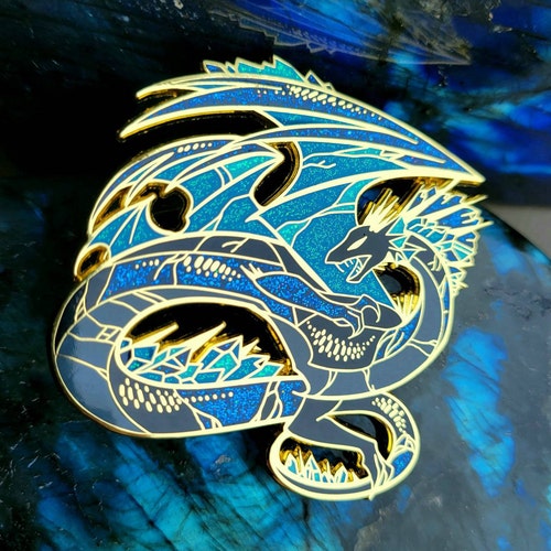 Flying Dragon Hard Enamel Pin Wyvern Pin Fantasy Pin Dragon | Etsy