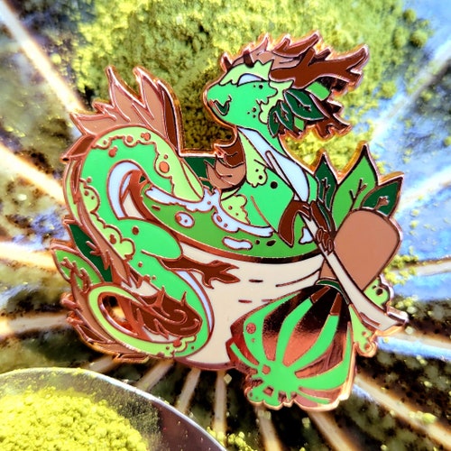 Thai Tea With Boba Dragon Enamel Pin Bubble Tea Dragon - Etsy