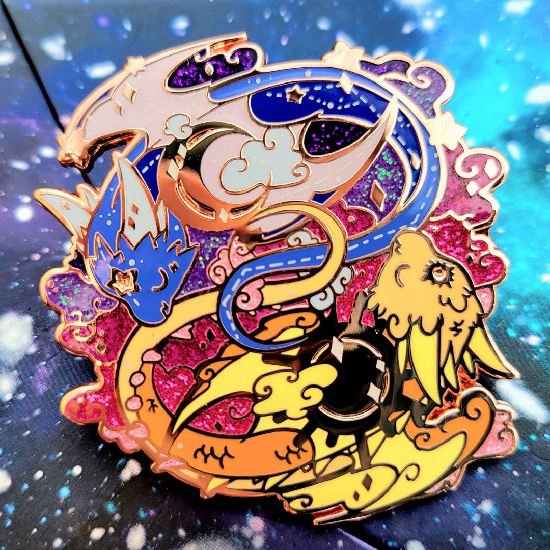 Sunset Dragon Sunrise Dragon Enamel Pin - Etsy UK