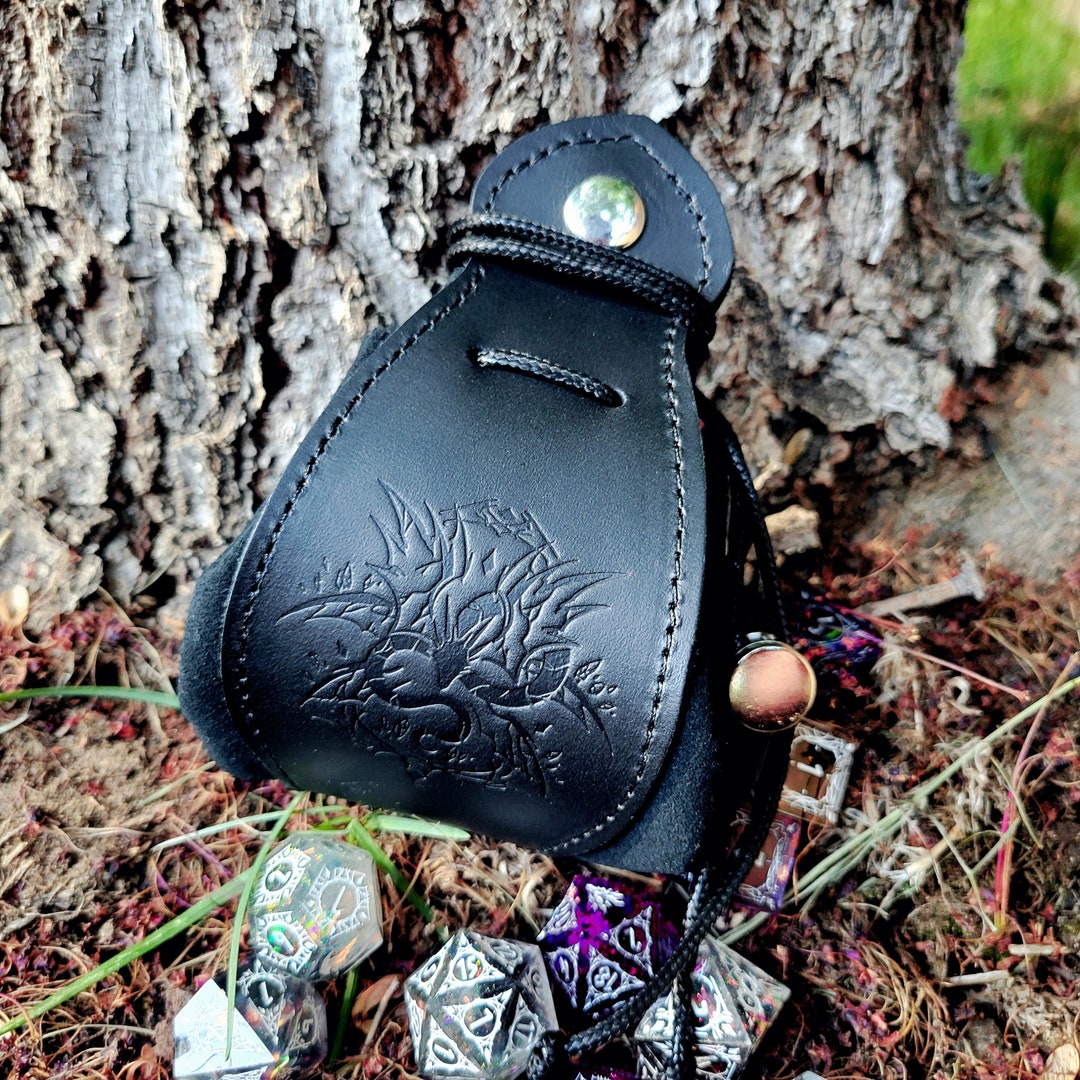 Black Dragon Leather Dice Bags Satchel of Holding Genuine - Etsy